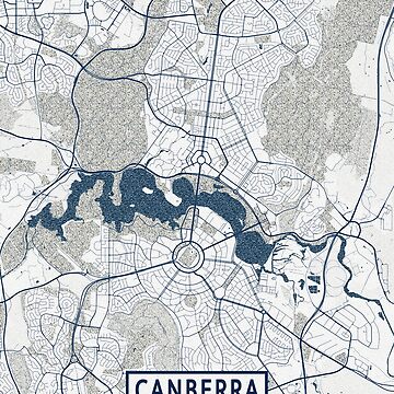 "Canberra City Map of Australia - Coastal" Poster for Sale by deMAP ...