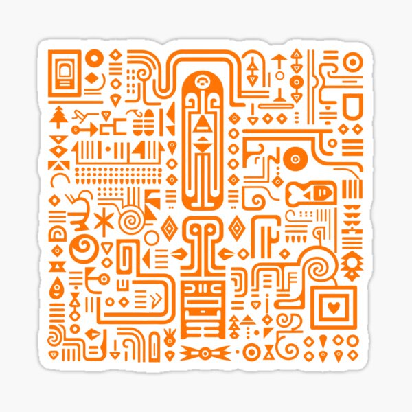 "Aztec Doodle Pattern" Sticker for Sale by WildfyreStudio | Redbubble
