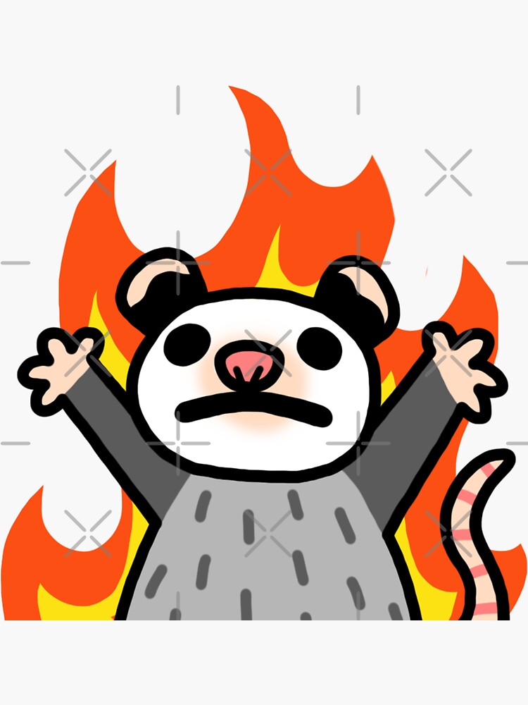 "FIRE" Sticker for Sale by possum-mood | Redbubble