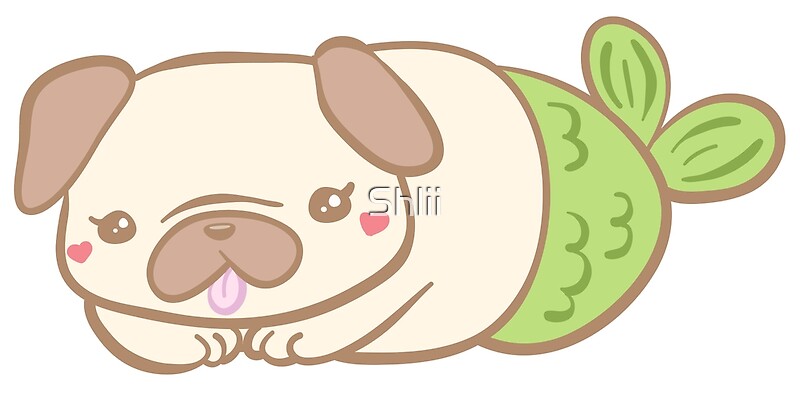 "Cute Pug Mermaid Merpug " by Shlii | Redbubble