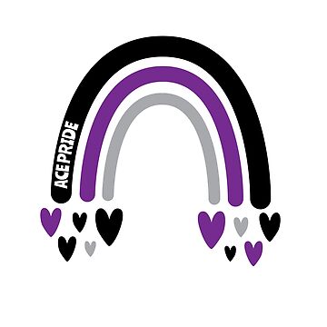 "Ace Pride Awareness Rainbow with hearts" Sticker for Sale by ...