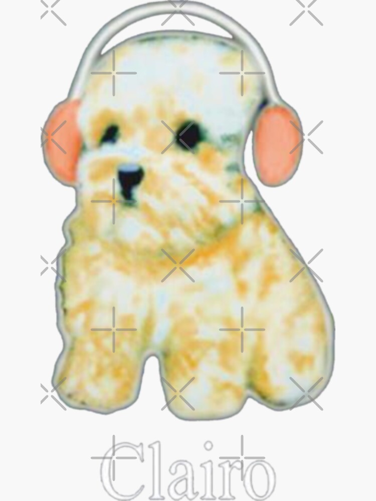"Clairo dog - Clairo dog with headphones puppy" Sticker for Sale by ...