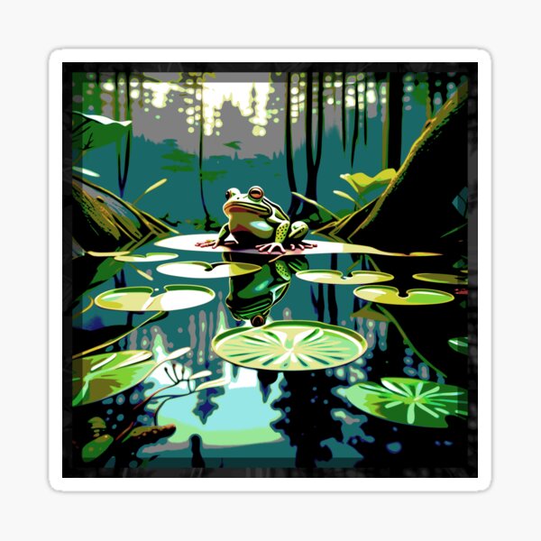 "frog in swamp 2023 tileartwork" Sticker for Sale by joseph paulson ...