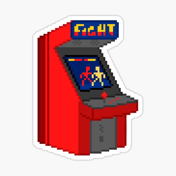 "Old Arcade Machine Pixel Art" Sticker for Sale by nikkistudley | Redbubble