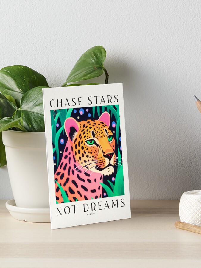 "Starry Night Cheetah Chase - Retro Vintage Wildlife Art for Bedroom or ...