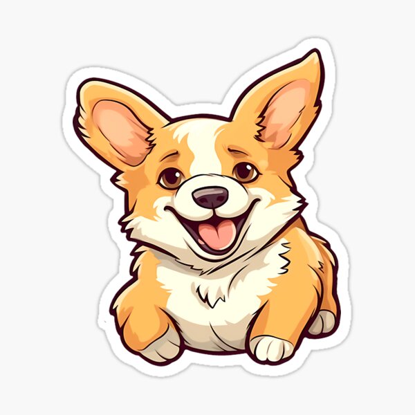 "pet Corgi puppy " Sticker for Sale by GaelMendiola | Redbubble