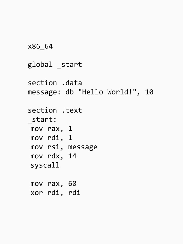 "Code, Assembly Language" T-shirt for Sale by Melic93 | Redbubble ...