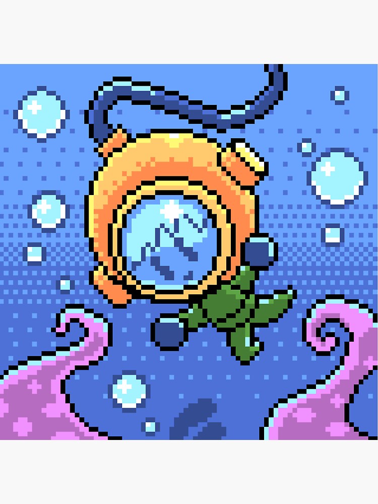 "Scuba Diver Pixel Art" Sticker for Sale by nikkistudley | Redbubble