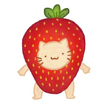 "Strawberry cat meme" Sticker by sdtnip | Redbubble