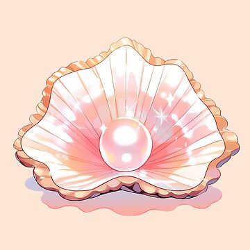 "Pink Shell With Pearl" Sticker for Sale by SweetClicks123 | Redbubble