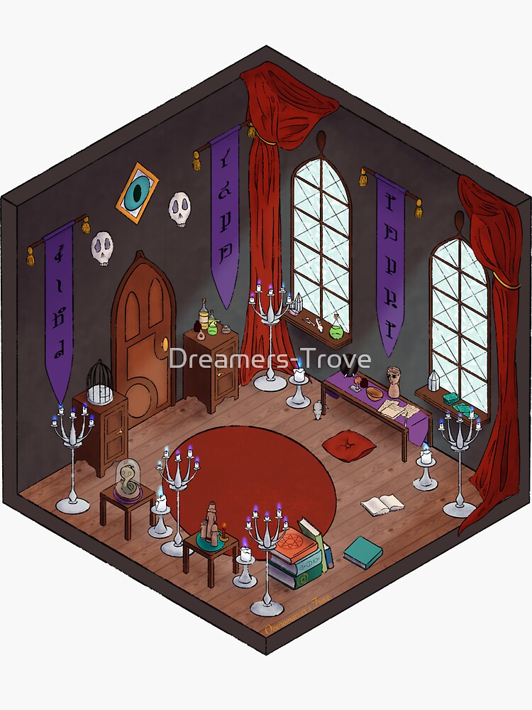"Isometric Ritual Room" Sticker for Sale by Dreamers-Trove | Redbubble