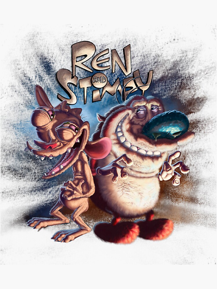 "Ren And Stimpy Realistic Humorous " Sticker for Sale by haybwqe ...