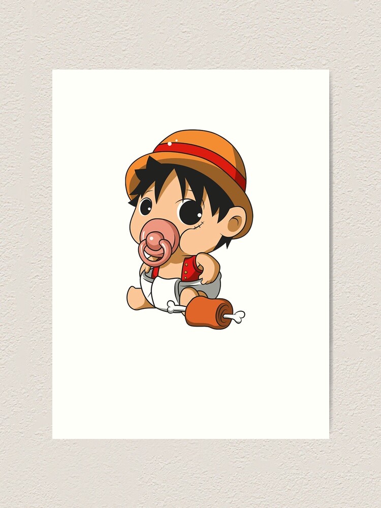 "BABY MONKEY D LUFFY " Art Print for Sale by elnoragalibel | Redbubble