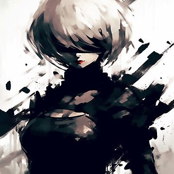 "2B - Nier Automata - Too Fast" Sticker for Sale by Splatter-arts ...