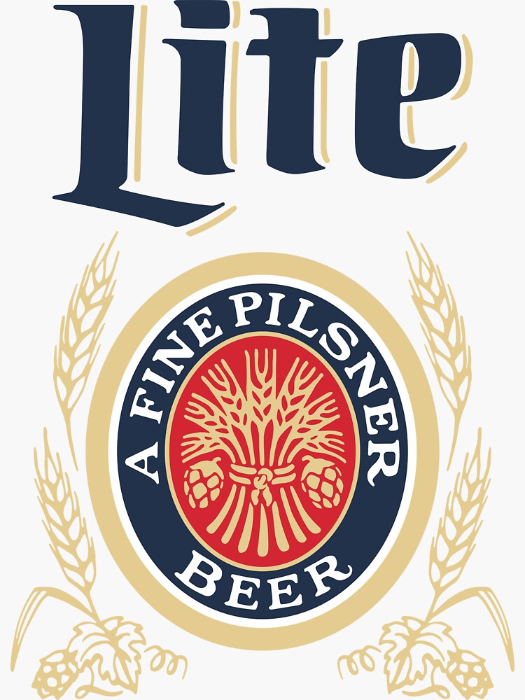 "miller beer lite brand" Sticker for Sale by davebesthoff | Redbubble