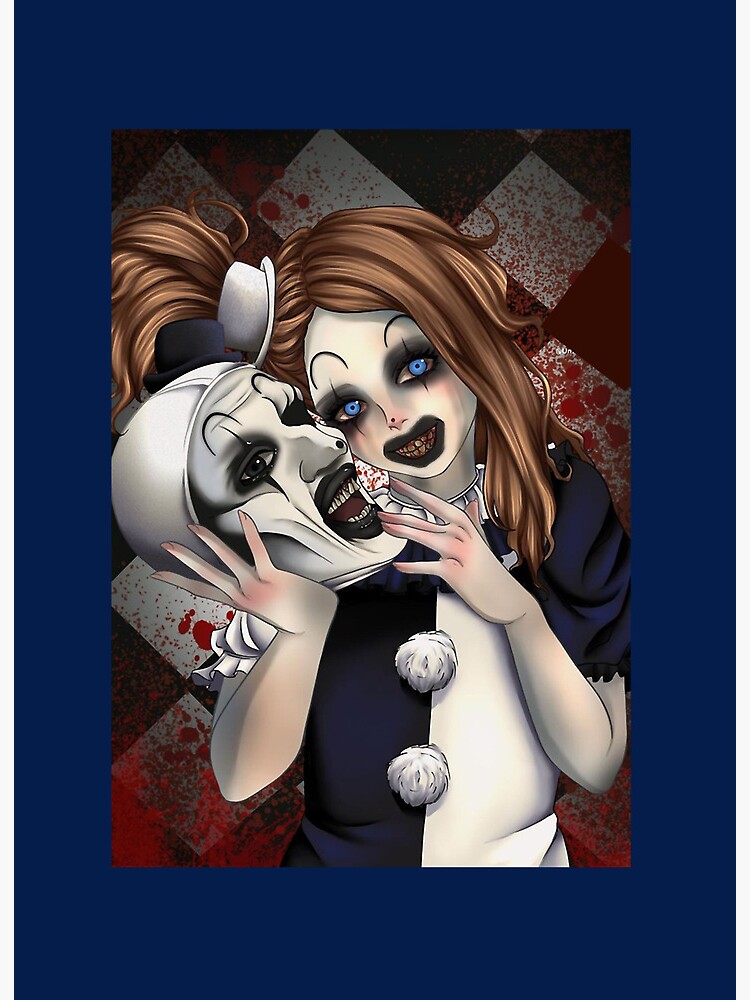 "Terrifier 2- The Little Pale Girl and Art the clown" Art Board Print ...