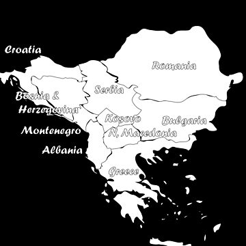 "Balkans Country Names, Balkans Country Maps" Sticker for Sale by All ...