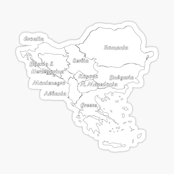 "Balkans Country Names, Balkans Country Maps" Sticker for Sale by All ...