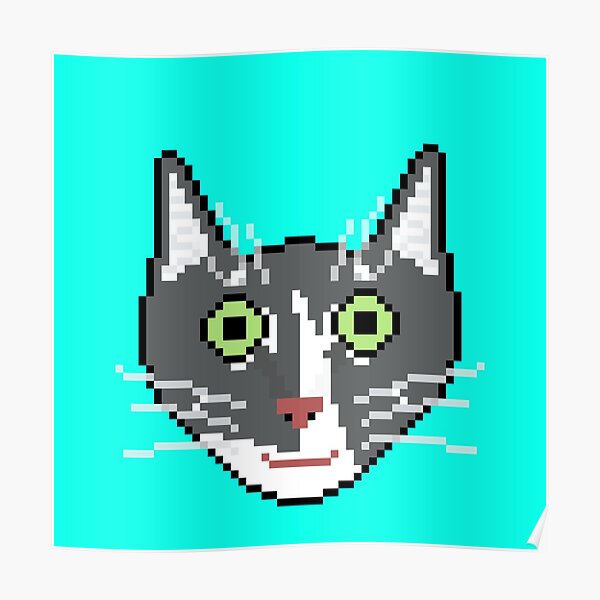 "Cat "Booger" (Pixel Art)" Poster for Sale by SeanyGames | Redbubble