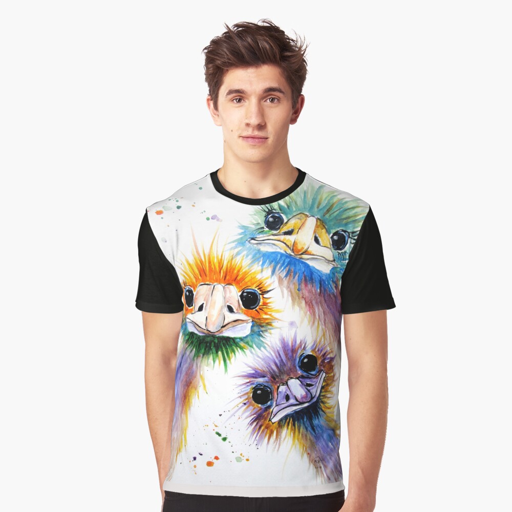 "Funky Emu Bird Trio" Art Board Print for Sale by Marjansart | Redbubble