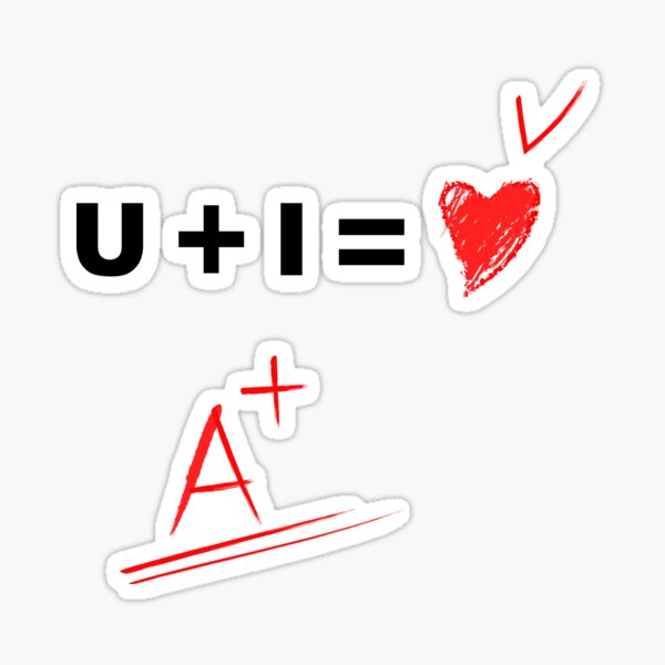 "Math Equation for Love " Sticker for Sale by IcArtsyOrigin8 | Redbubble