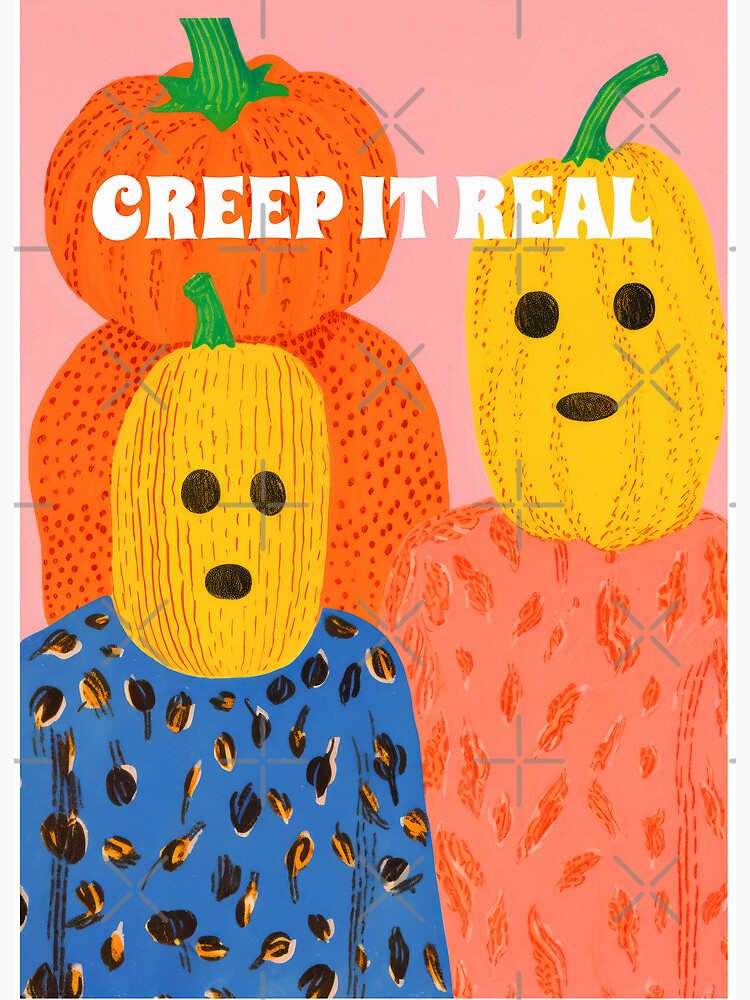 "Creep It Real Retro Vintage Halloween Art Humorous Pumpkin Boys Wall ...