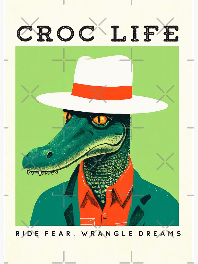 "Vintage Retro Crocodile Art Print - Enjoy the Wild Adventure of Croc ...