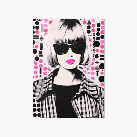 "80s Revival Pink Punk Fashion Girl - Glam Chic Vintage Retro Wall Art ...