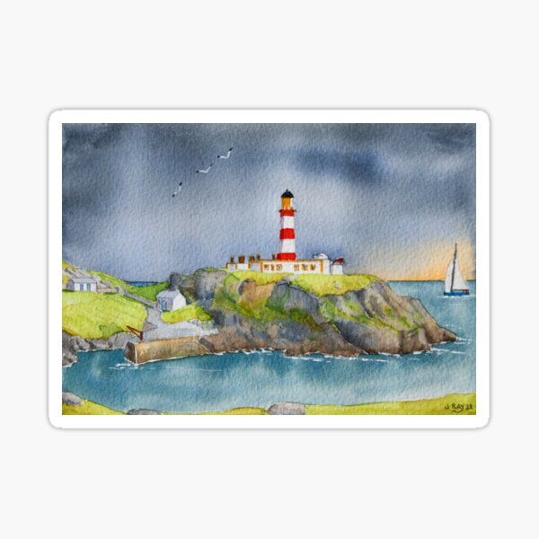 "Isle of Scalpay Lighthouse, Scotland." Sticker for Sale by John Ray ...
