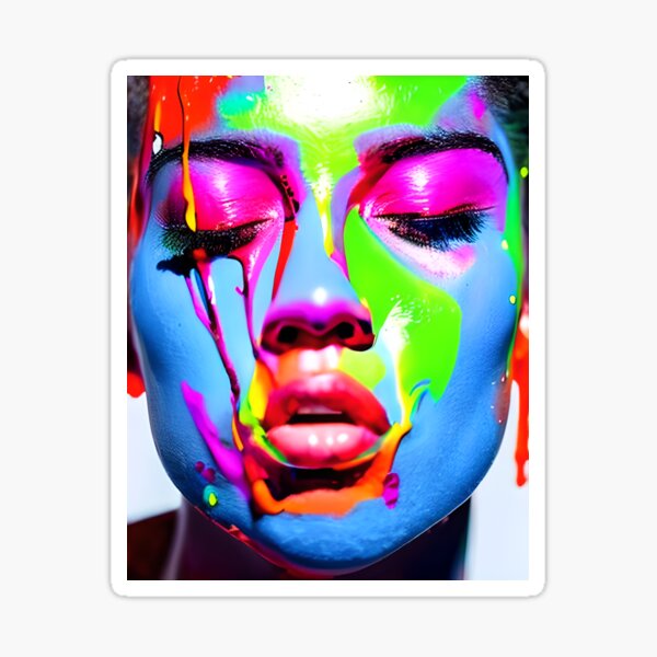 "Woman Face" Sticker for Sale by KatFire | Redbubble
