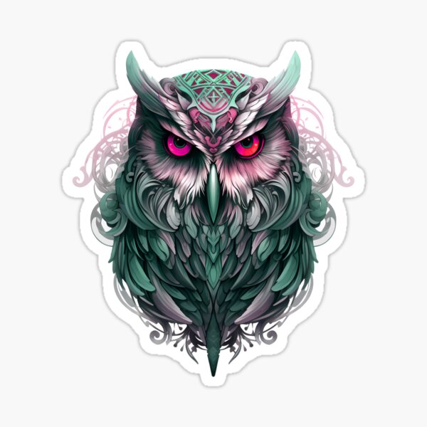 "Cute owl with big eyes gift" Stickerundefined by Macphisto71 | Redbubble