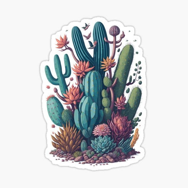 "Pastel color cactus" Sticker for Sale by StevenHignell | Redbubble