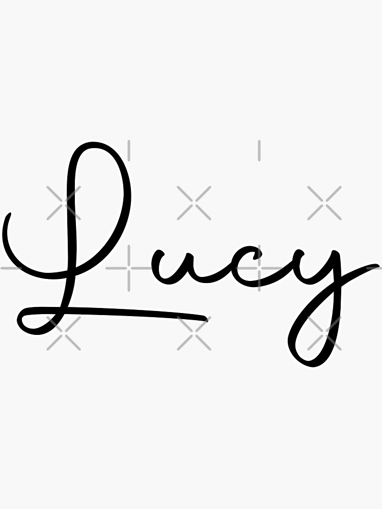 "Lucy Cursive Name Label" Sticker for Sale by NafilNafiz | Redbubble