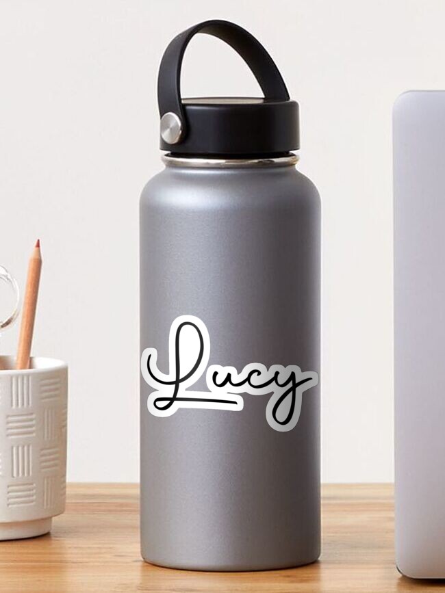 "Lucy Cursive Name Label" Sticker for Sale by NafilNafiz | Redbubble