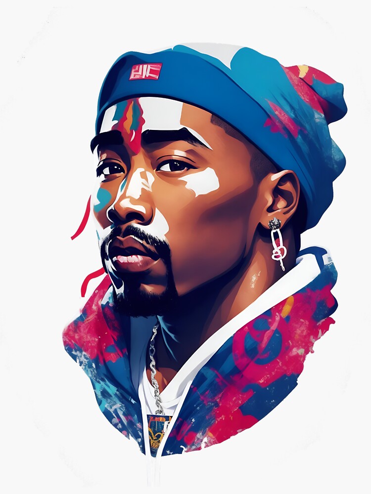 "2pac" Sticker for Sale by lashamarkoza | Redbubble