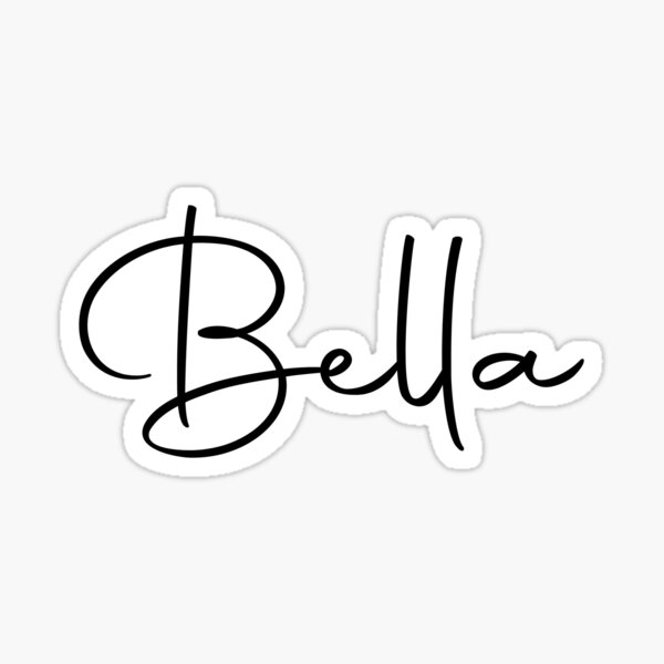 "Bella Cursive Name Label " Sticker for Sale by NafilNafiz | Redbubble