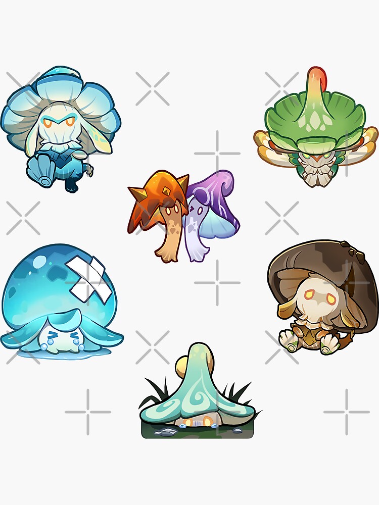 "Sumeru Fungi Genshin Impact Chibi Stickers Set" Sticker for Sale by ...