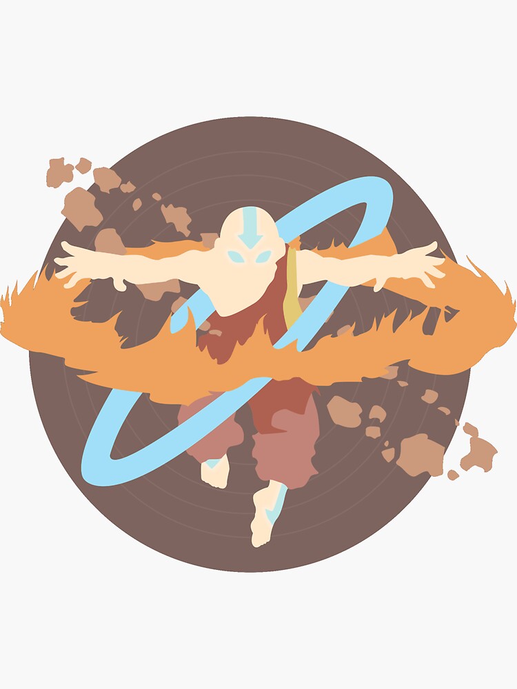 "Avatar Aang Minimalist Design" Sticker for Sale by John Wider | Redbubble