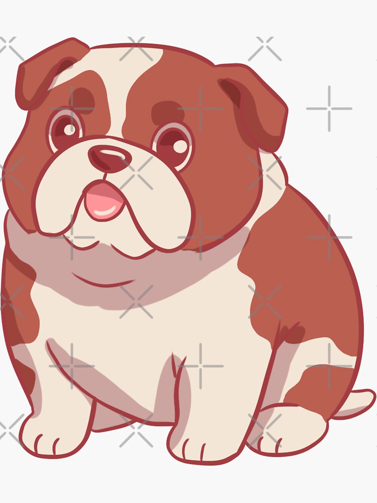 "Cute chibi bulldog cartoon illustration " Sticker for Sale by Yaragold ...