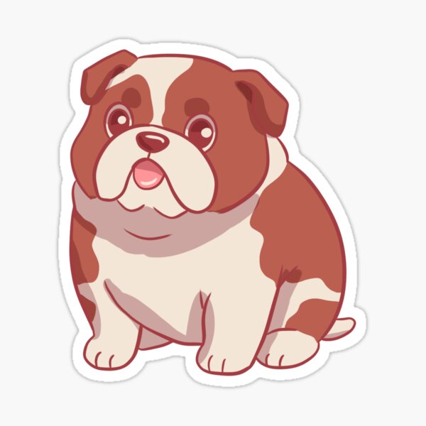 "Cute chibi bulldog cartoon illustration " Sticker for Sale by Yaragold ...