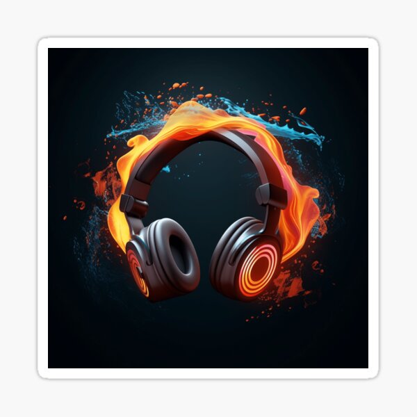 "Stylized Headset" Sticker for Sale by StudioRedKoala | Redbubble