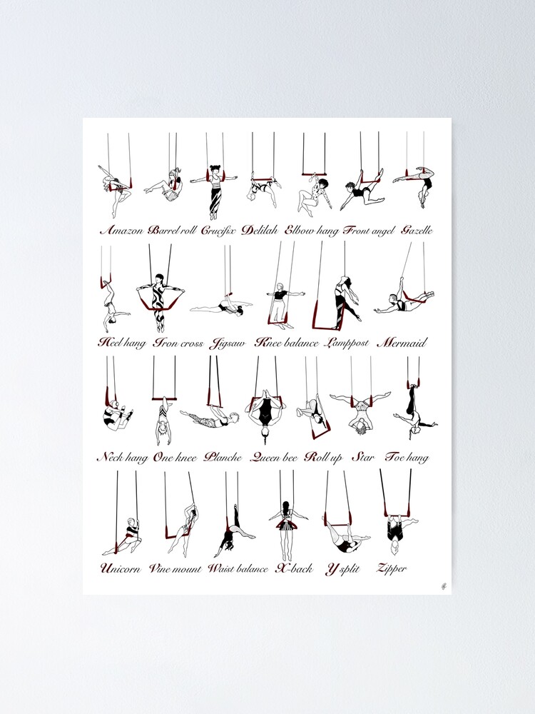 "Complete Aerial Alphabet (trapeze)" Poster for Sale by rlynnj | Redbubble