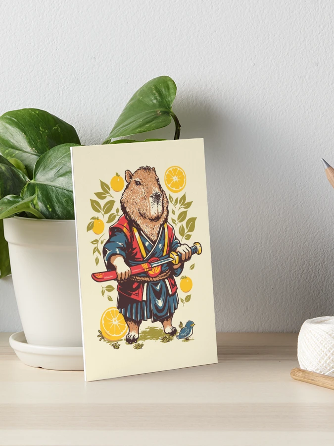 Capybara Orange | Samurai Capy Slicing an Yuzu with Katana Capybara Orange | Samurai Capy Slicing an Yuzu with Katana