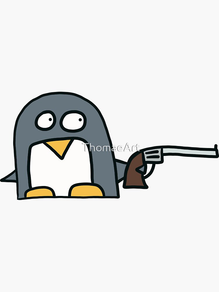 "Gangster penguin" Sticker by ThomaeArt | Redbubble
