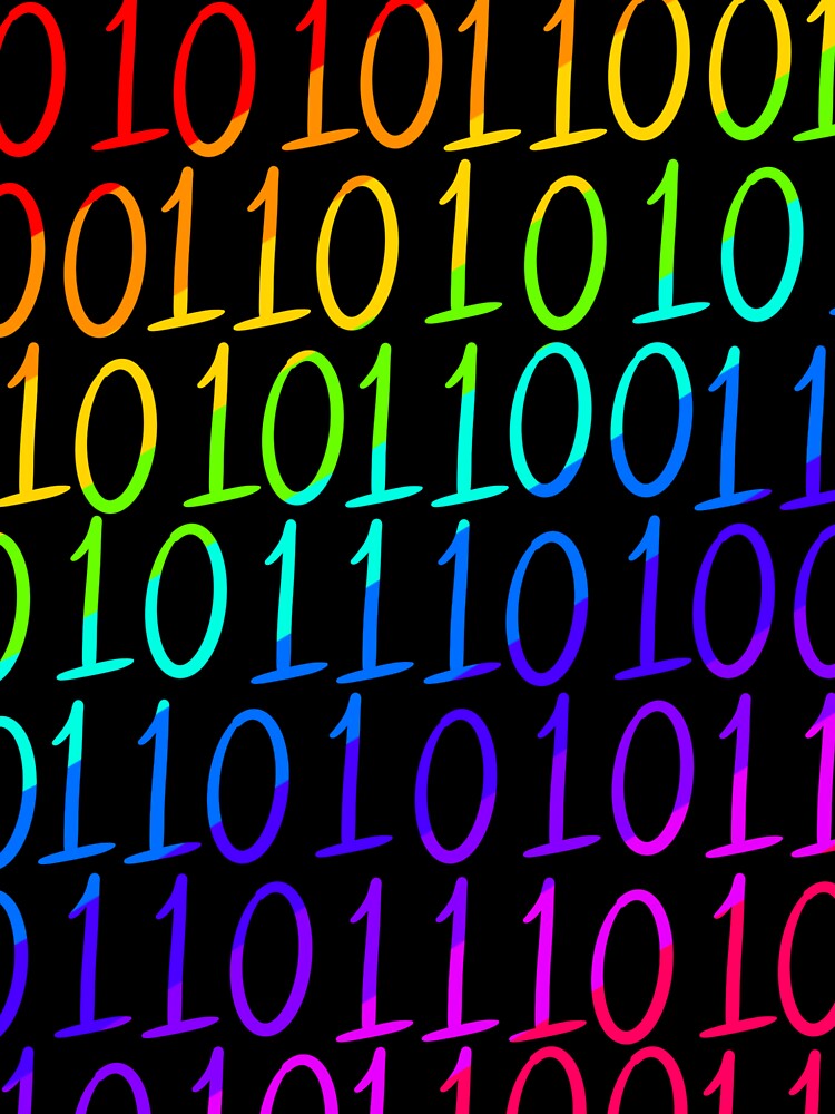 "Rainbow Binary Code" Sticker for Sale by SoftPatton | Redbubble