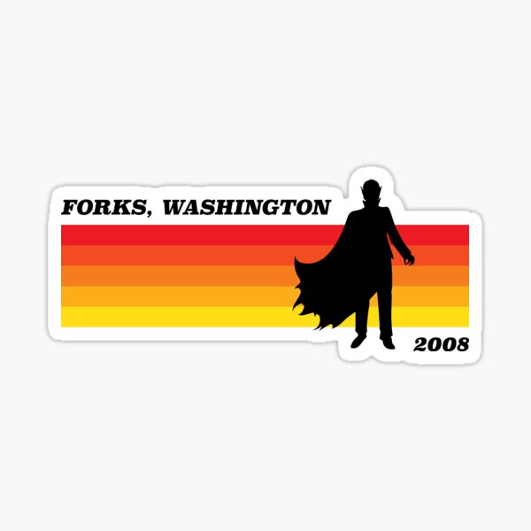 "Forks Washington - Retro Style with Vampire" Sticker for Sale by 90s ...