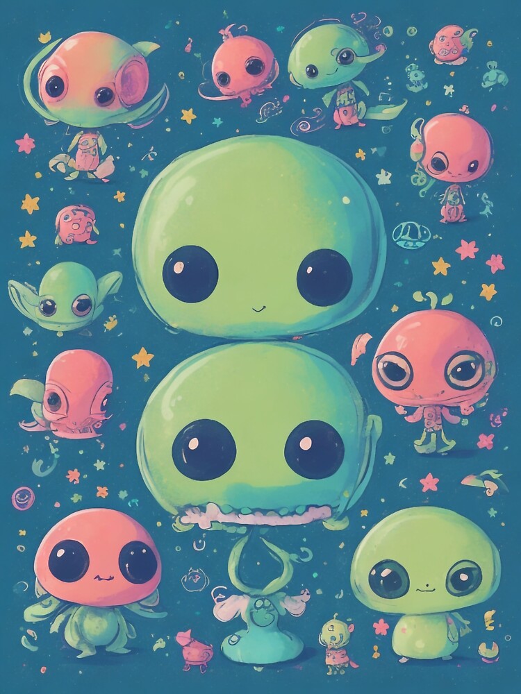 "#3 "Cute Alien Doodle Themed Design: Playful Extraterrestrial ...