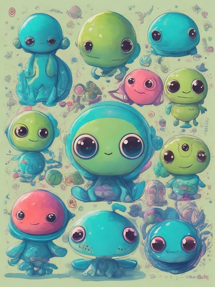 "#4 "Cute Alien Doodle Themed Design: Playful Extraterrestrial ...
