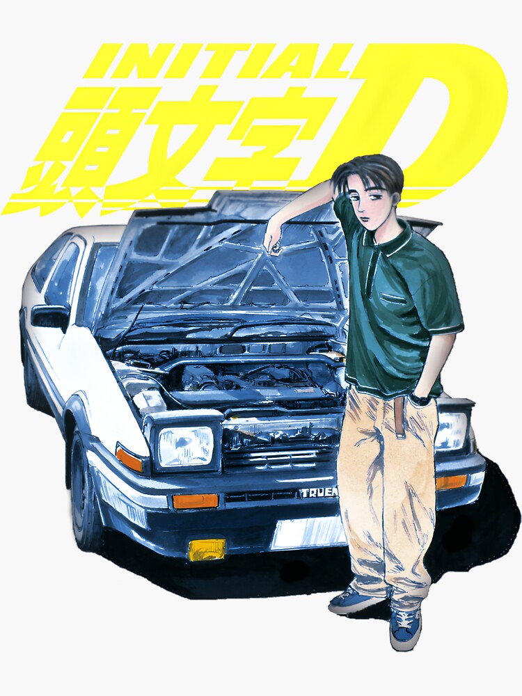 "Initial D Fujiwara AE86 Manga Aesthetic Classic " Sticker for Sale by ...