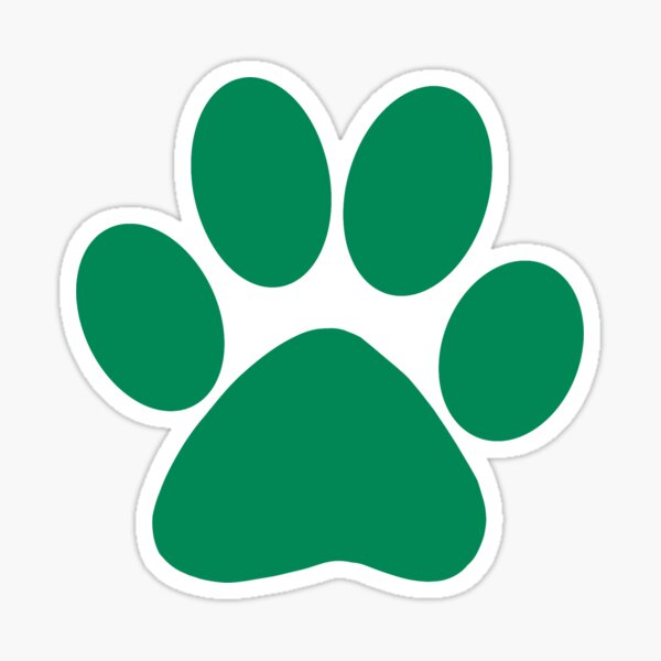 "Green Paw Print" Sticker for Sale by -designsbymeg- | Redbubble